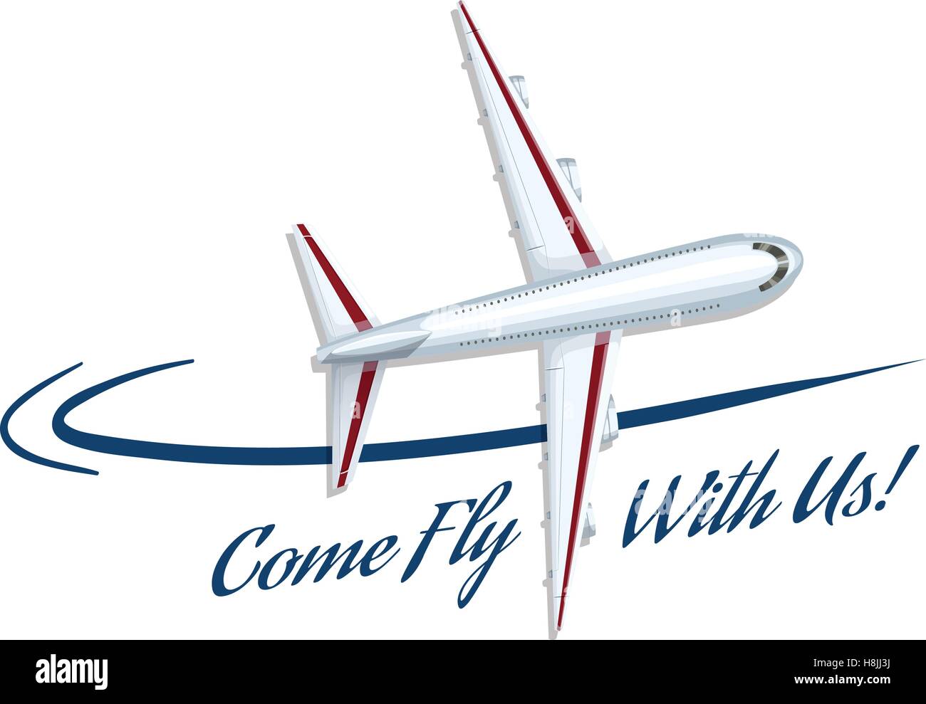 Airplane flying and advertisement phrase illustration Stock Vector ...