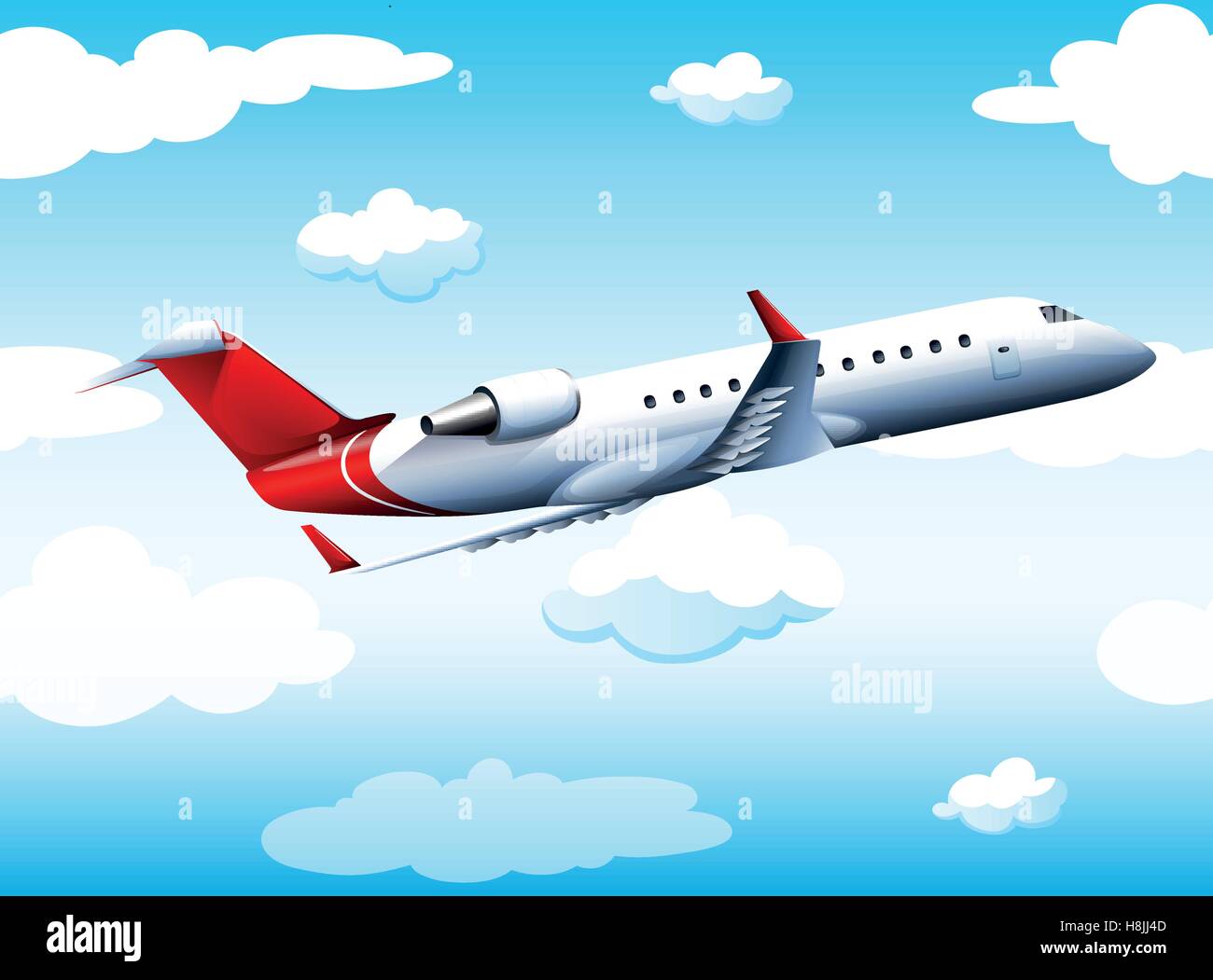 Airplay flying in the sky at daytime illustration Stock Vector Image ...