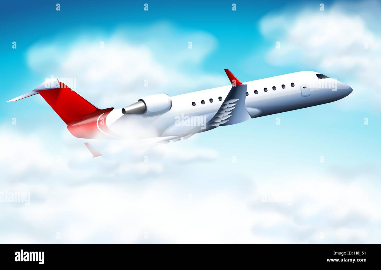 Airplane flying in the sky illustration Stock Vector Image & Art - Alamy