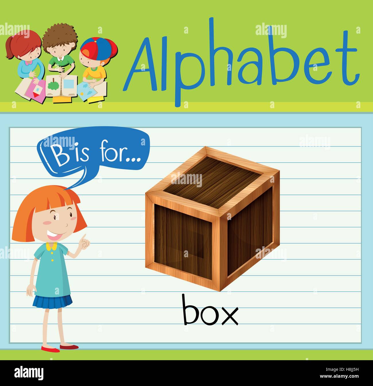 Flashcard letter B is for box illustration Stock Vector Image & Art - Alamy