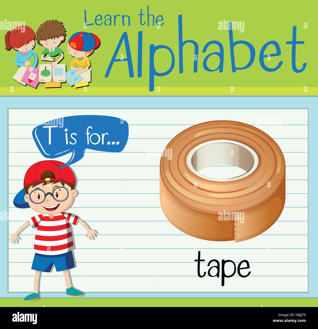 Flashcard letter T is for tape illustration Stock Vector Image & Art ...