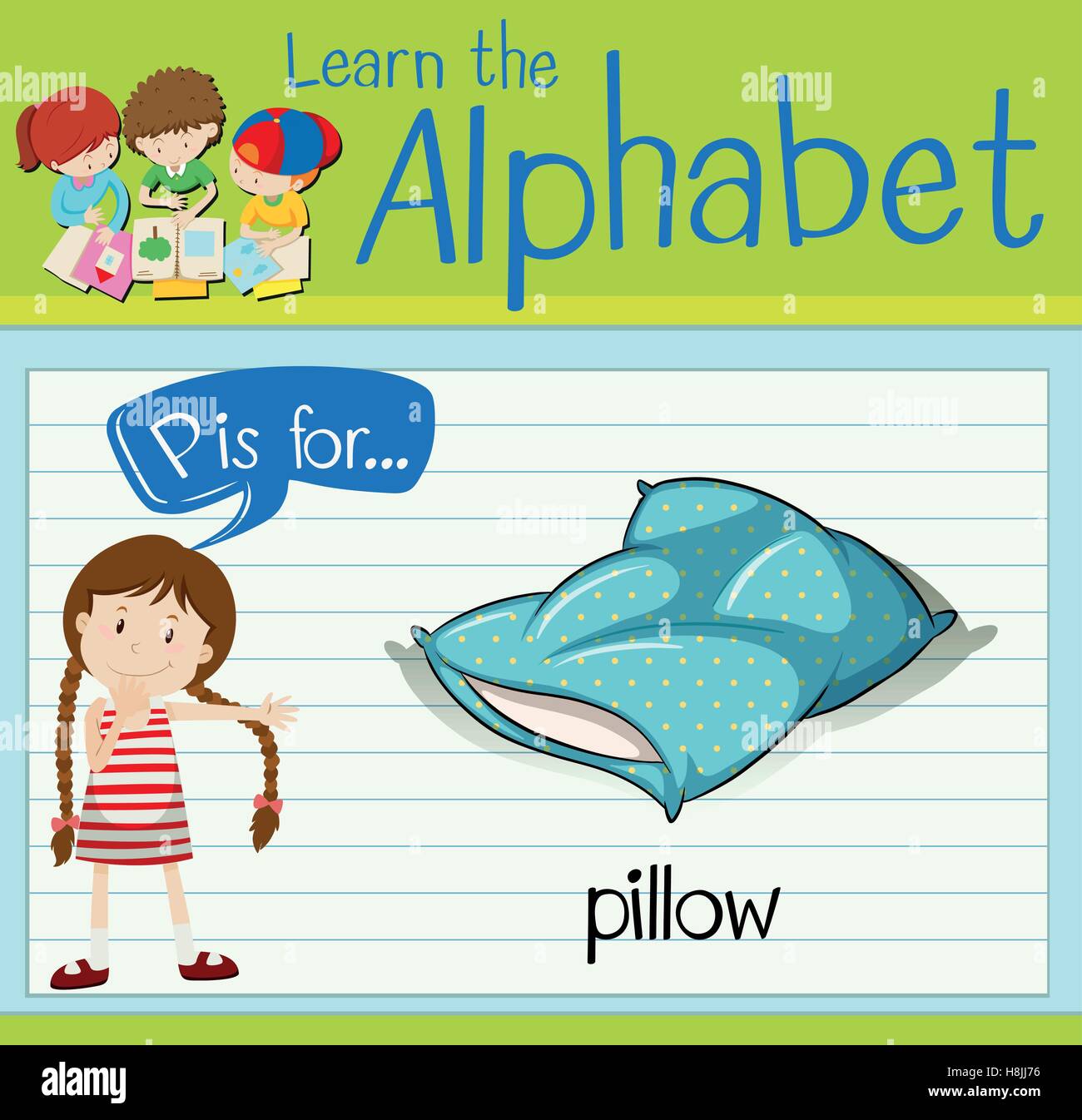 Flashcard letter P is for pillow illustration Stock Vector Image & Art ...