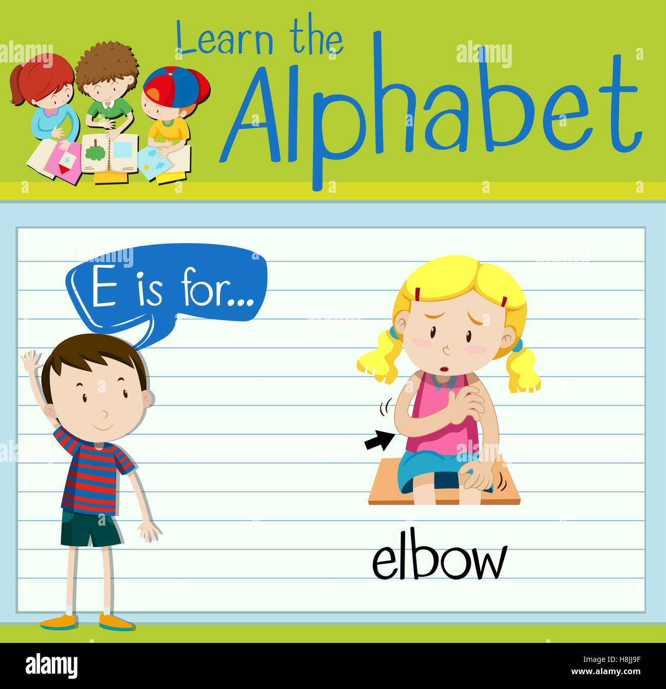 Flashcard letter E is for elbow illustration Stock Vector Image & Art ...