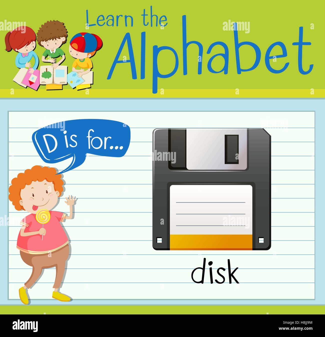 Flashcard letter D is for disk illustration Stock Vector Image & Art ...
