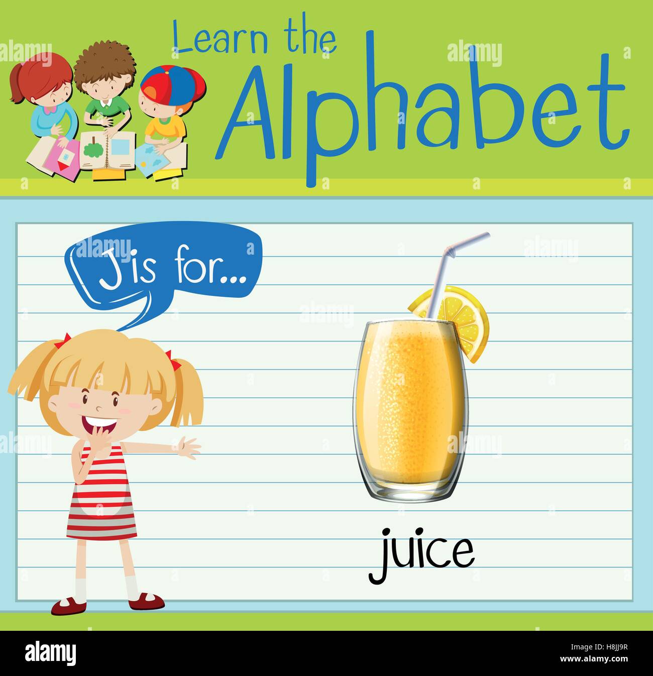 Flashcard letter j is for juice illustration Stock Vector Image & Art - Alamy