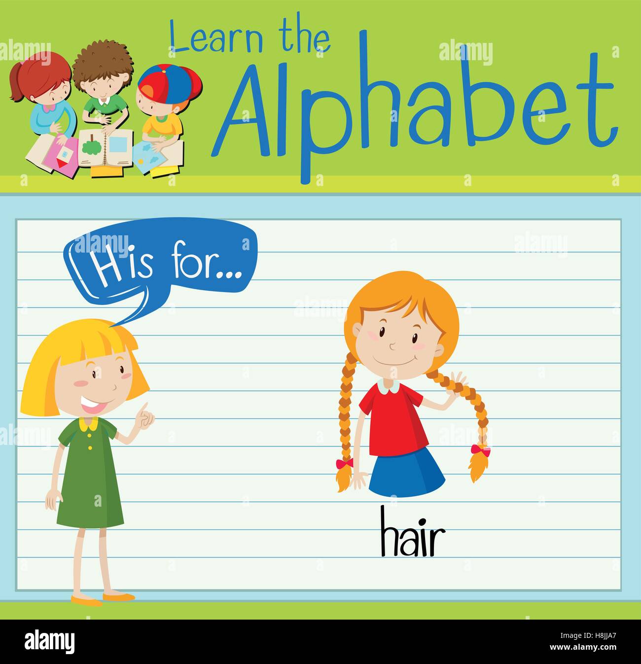 Flashcard letter H is for hair illustration Stock Vector Image & Art ...