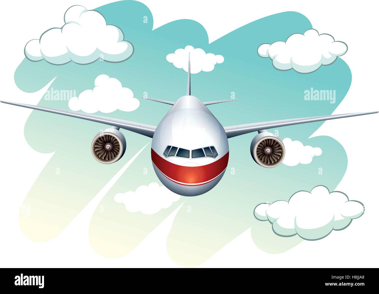 Aeroplane flying in the sky illustration Stock Vector Image & Art - Alamy