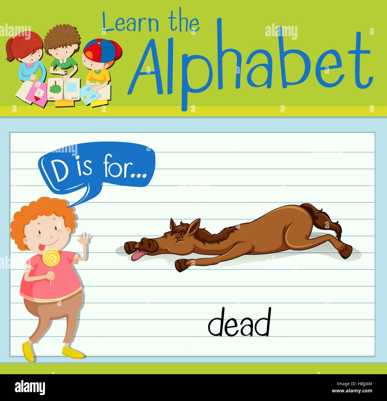 Flashcard letter D is for dead illustration Stock Vector Image & Art ...
