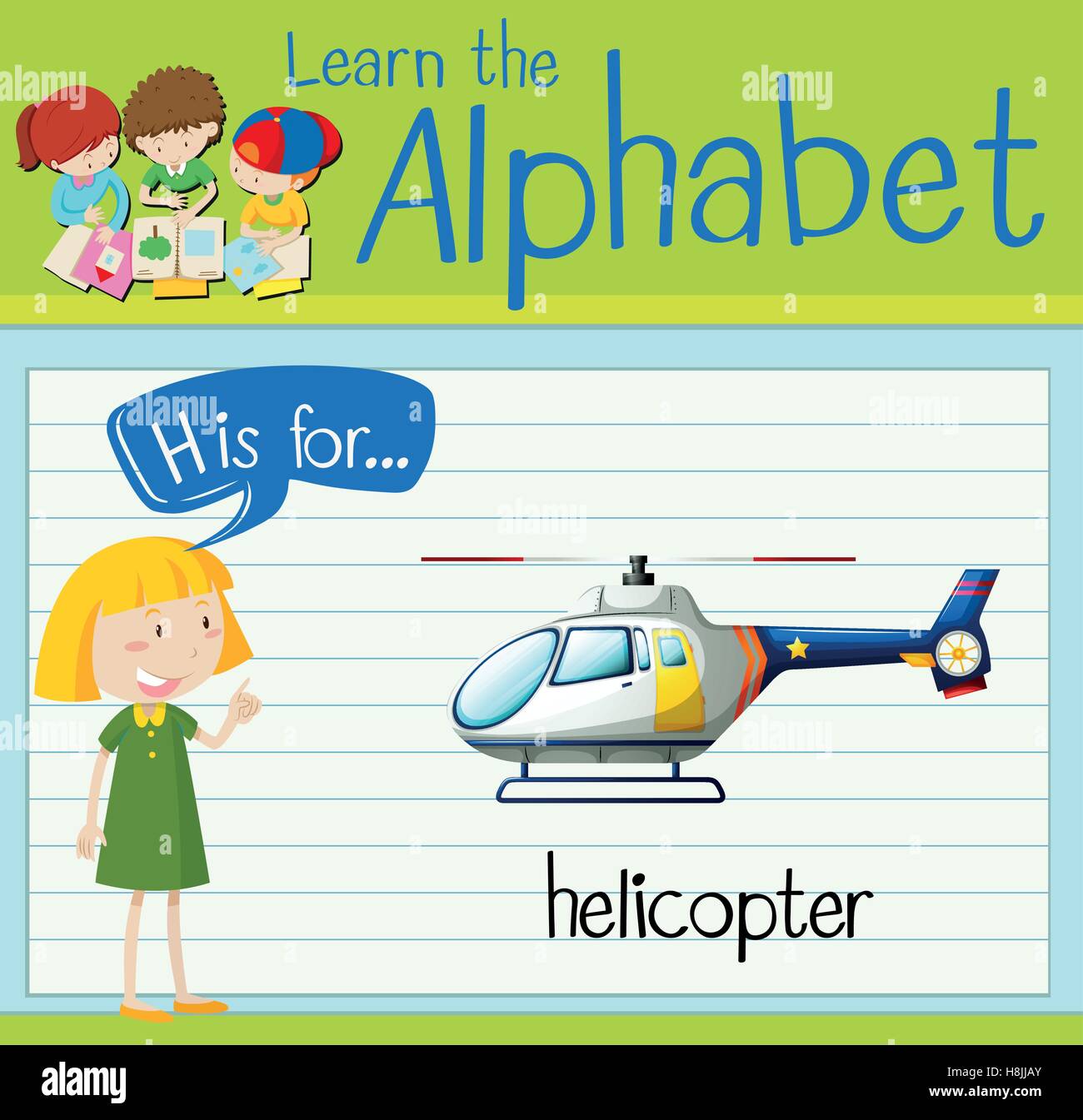 Flashcard letter h is for helicopter illustration Stock Vector Image ...