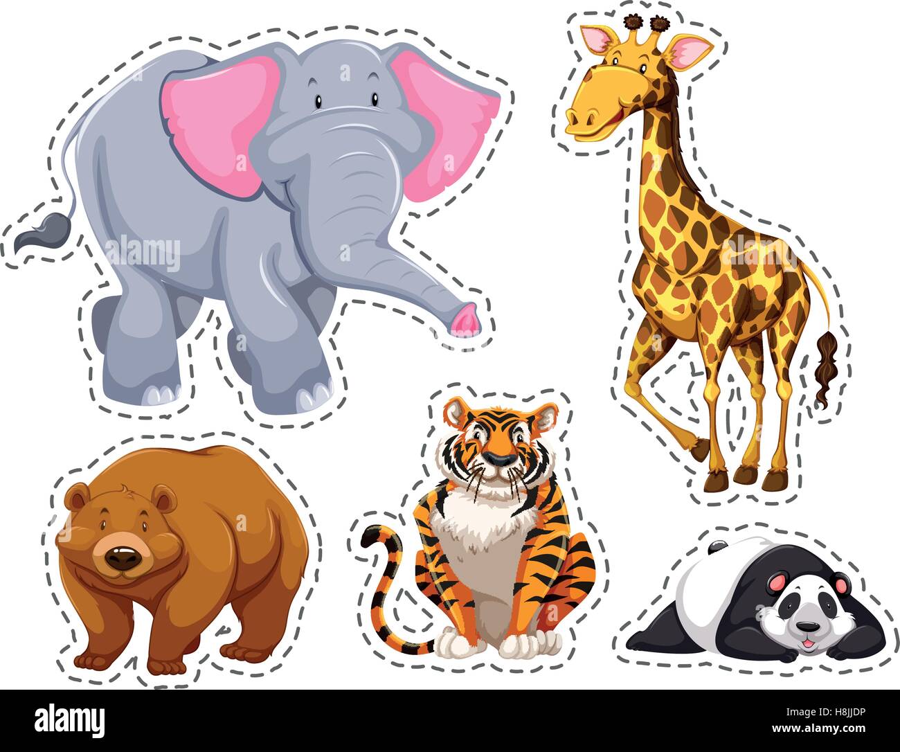 Set of different wild animals illustration Stock Vector Image & Art - Alamy