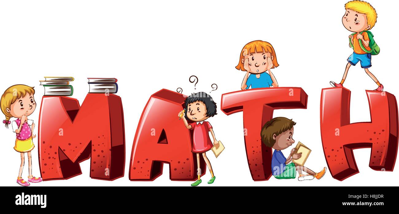 Font design for word math illustration Stock Vector Image & Art - Alamy