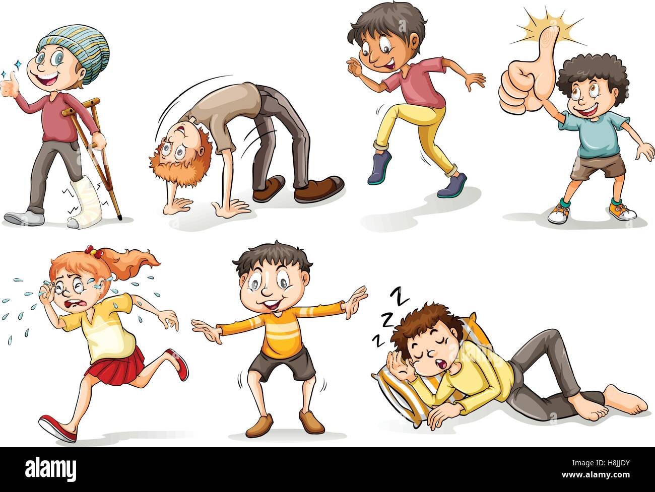 People doing different actions set illustration Stock Vector Image ...
