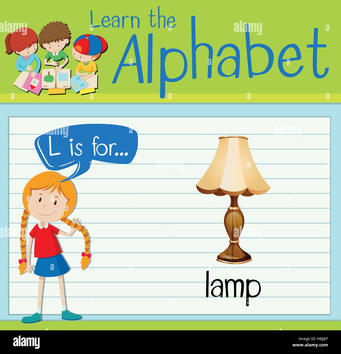 Flashcard letter l is for lamp illustration Stock Vector Image & Art ...