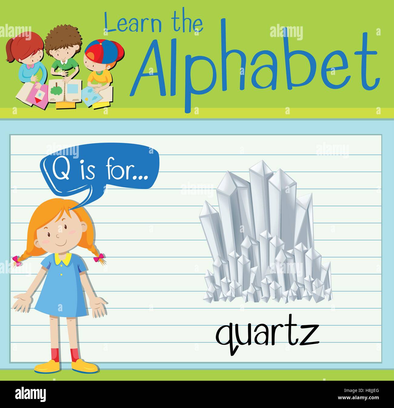 Flashcard letter Q is for quartz illustration Stock Vector Image & Art ...