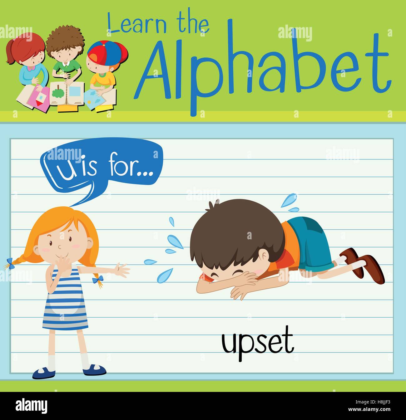 Flashcard letter U is for upset illustration Stock Vector Image & Art ...