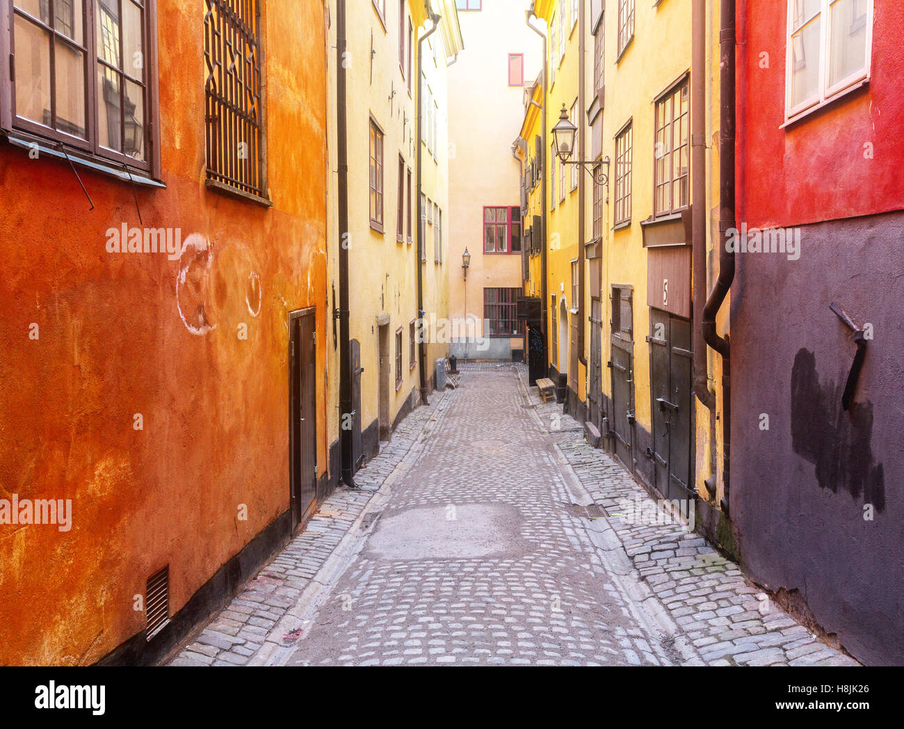 old town street in Stockholm, Sweden Stock Photo - Alamy