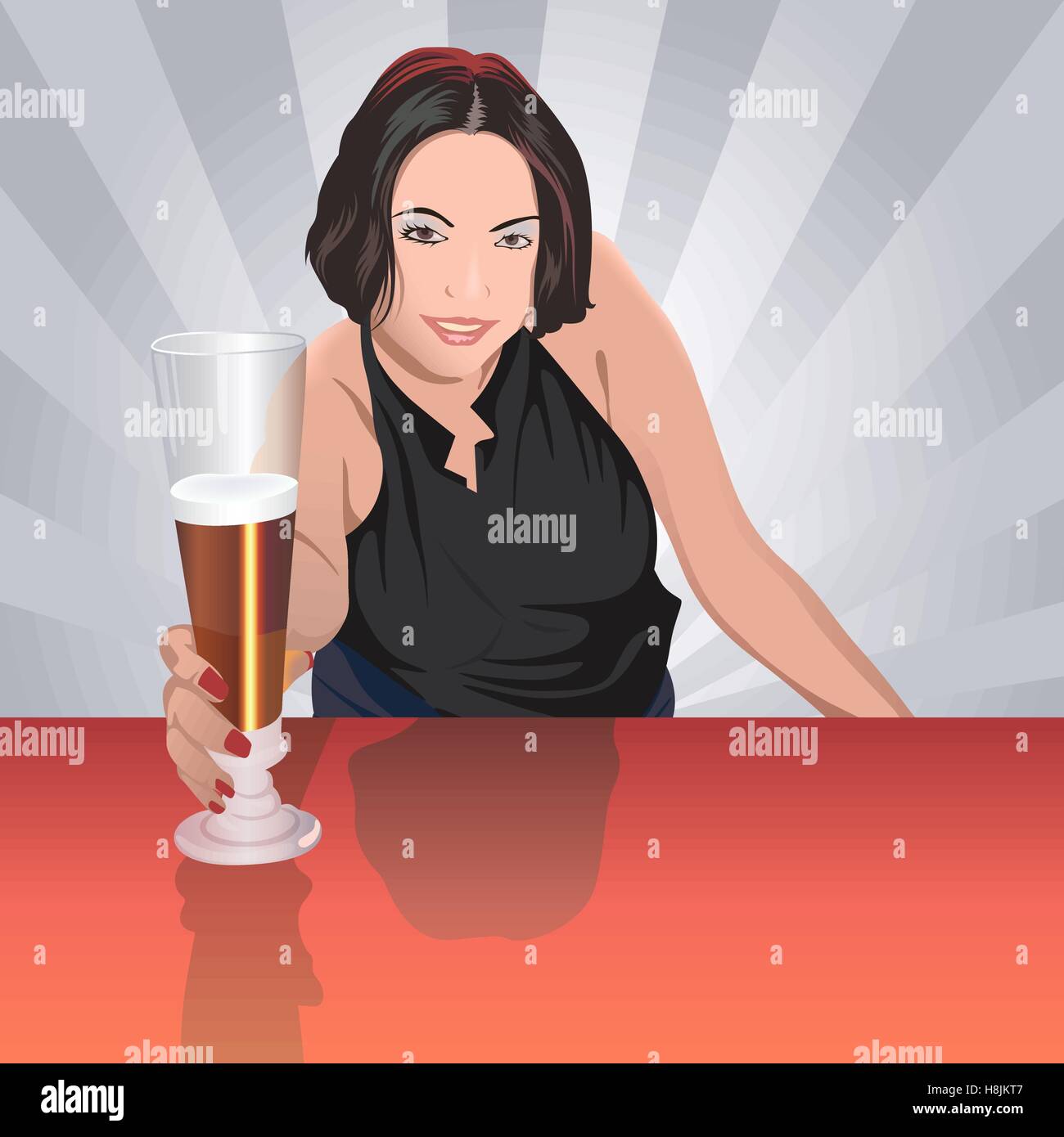 Pretty barmaid Stock Vector Images - Alamy