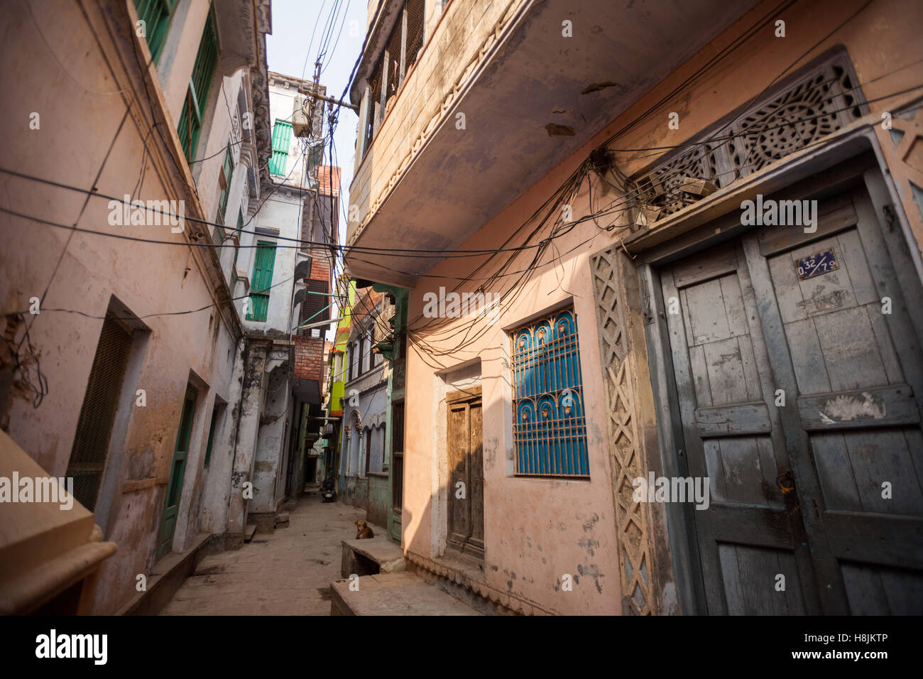 The narrow alleyways of Varanasi (Banaras), India Stock Photo - Alamy