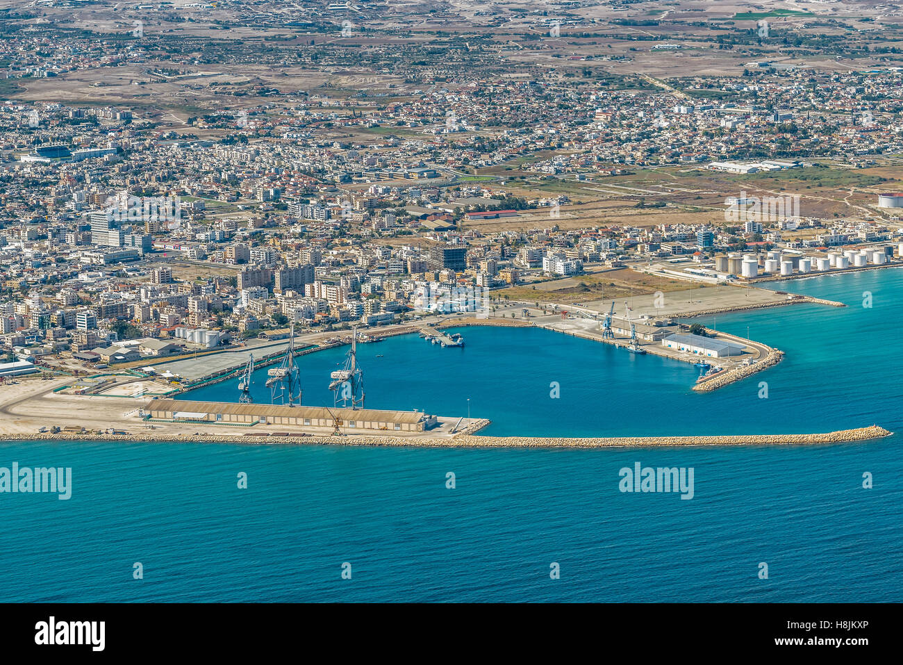 Commercial Sea Port of Larnaca, Cyprus Stock Photo - Alamy