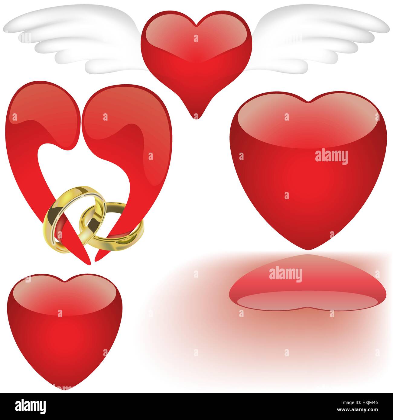 Glass Heart Collection Stock Vector Image & Art - Alamy