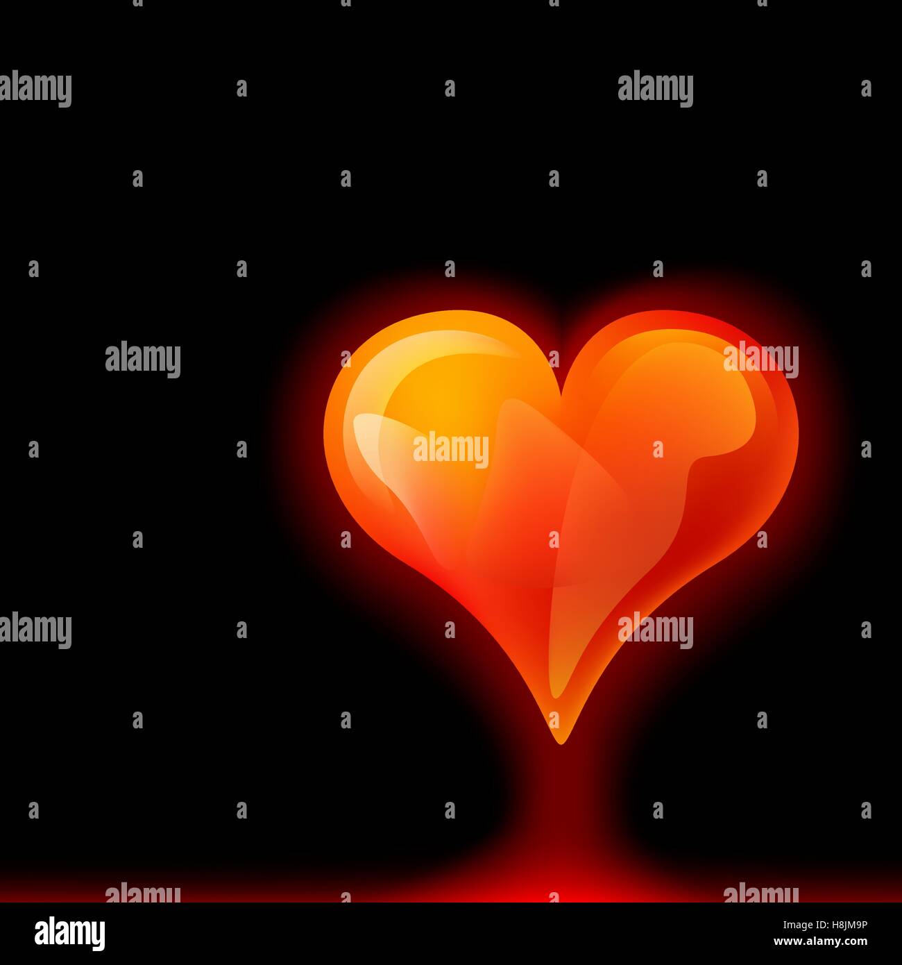 Abstract Glowing Red Heart Stock Vector Image & Art - Alamy