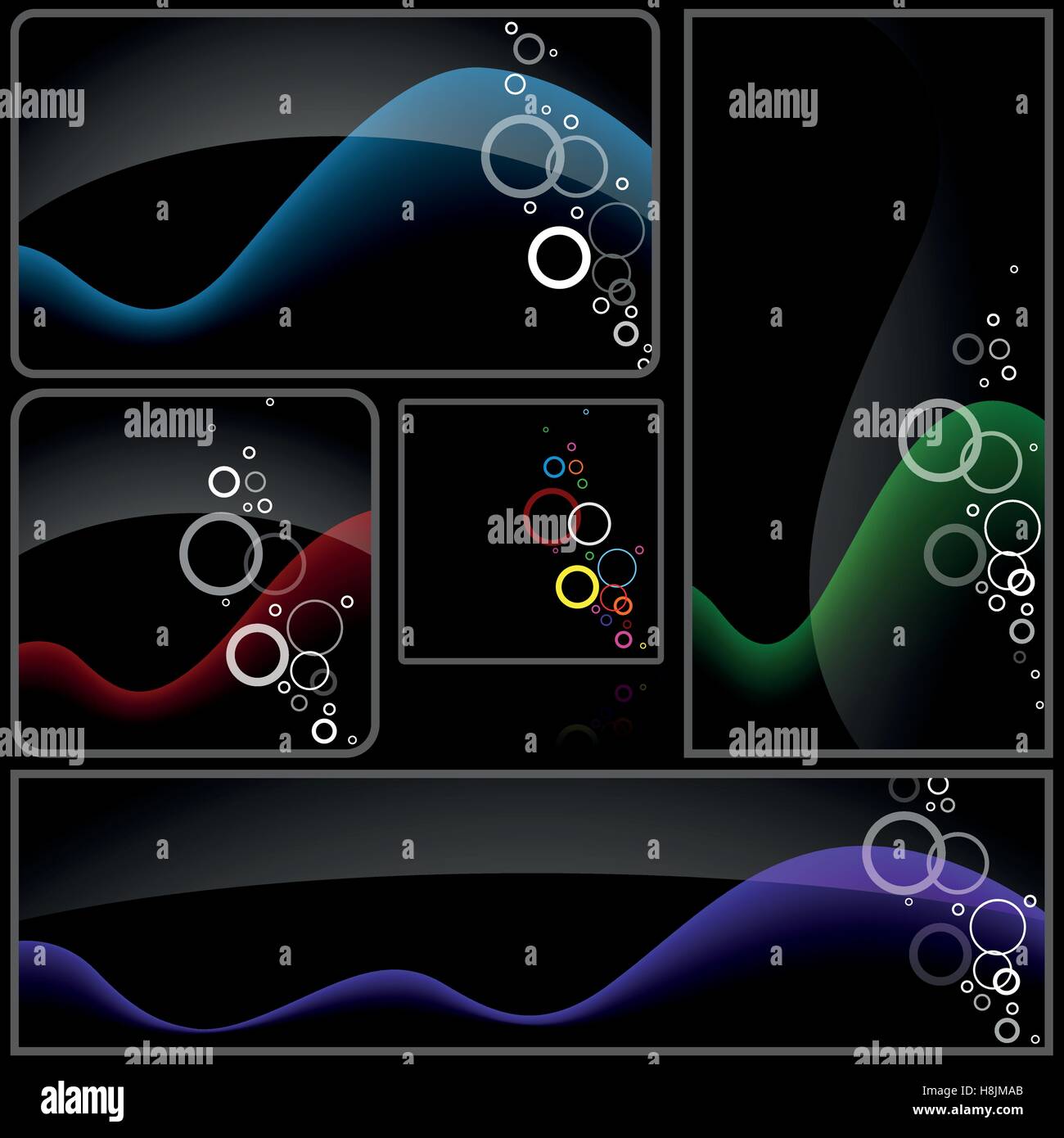 Wave And Bubbles Banner Set Stock Vector Image & Art - Alamy