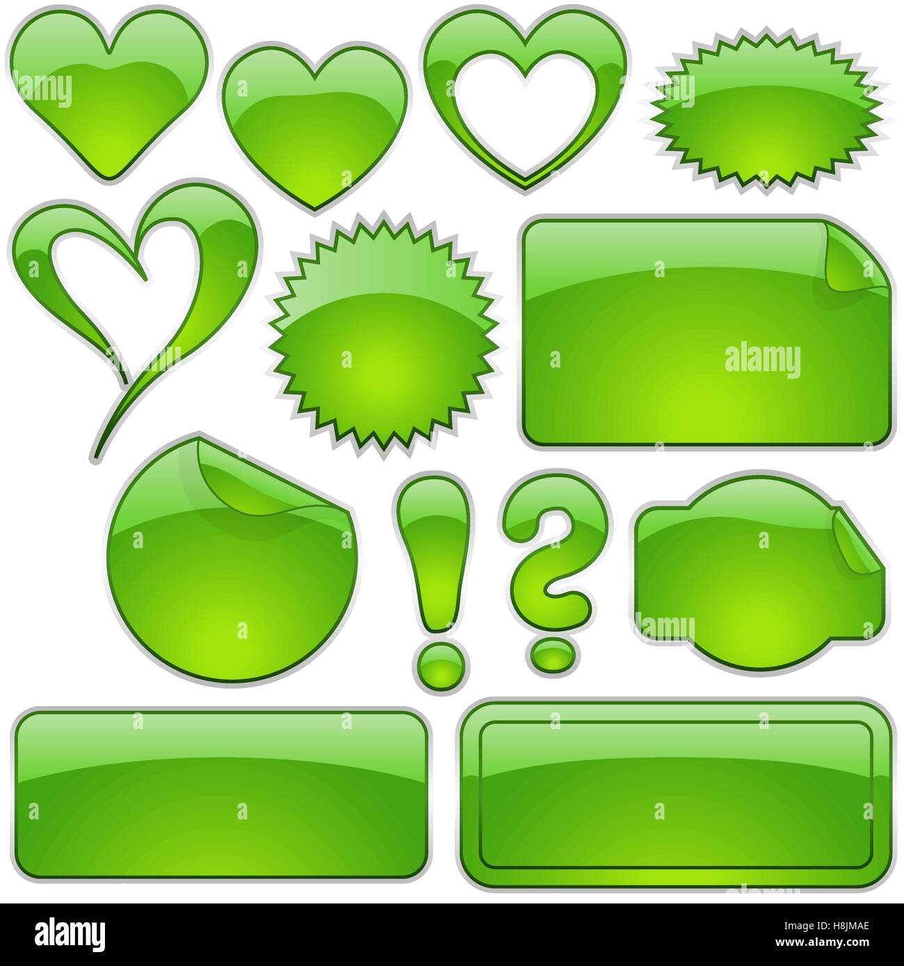 Green Glass Shapes Stock Vector Image & Art - Alamy