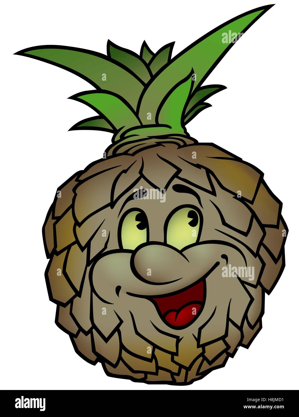 Pineapple fruit cartoon illustration Stock Vector Images - Alamy