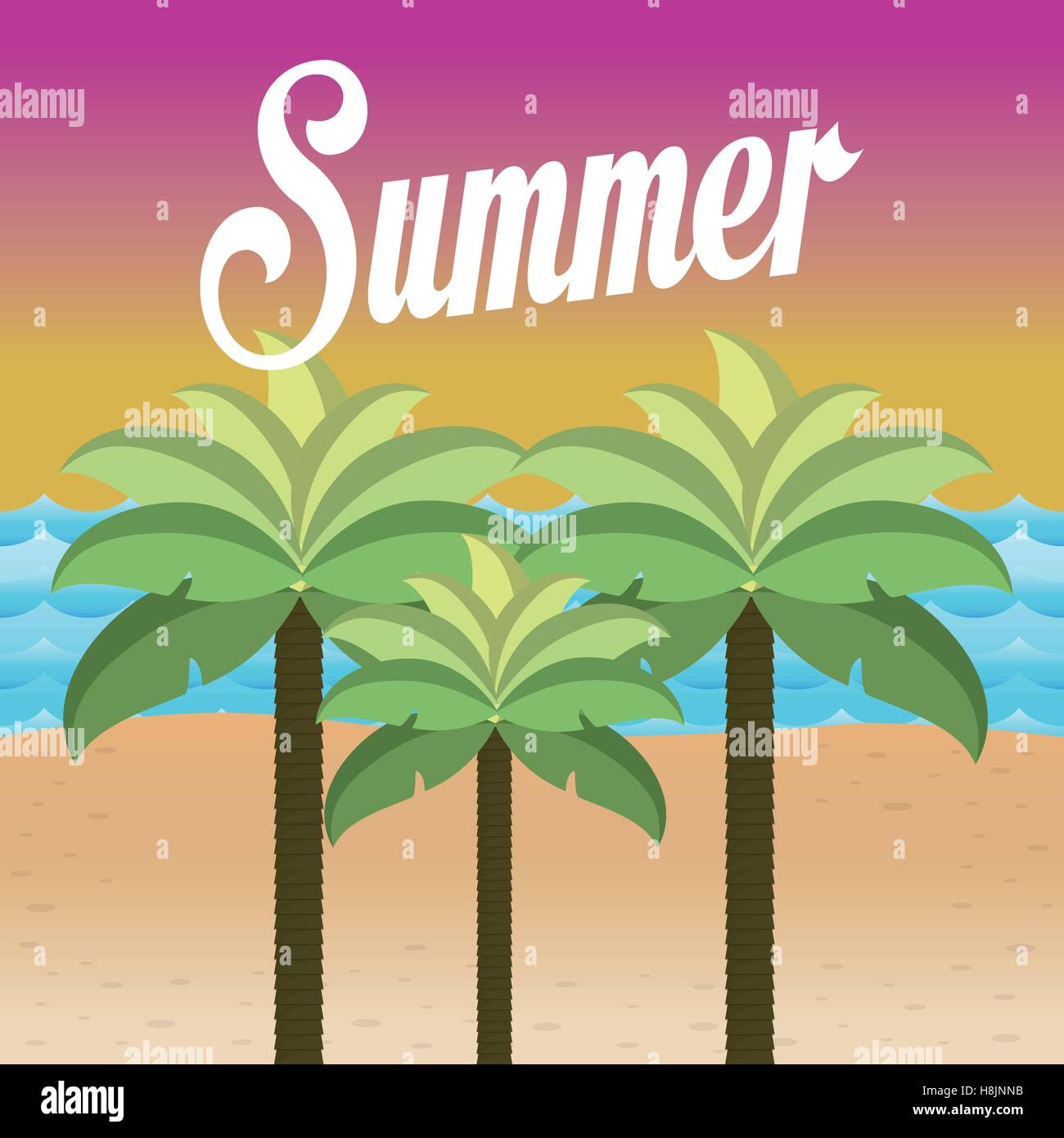 summer palms tree Stock Vector Image & Art - Alamy