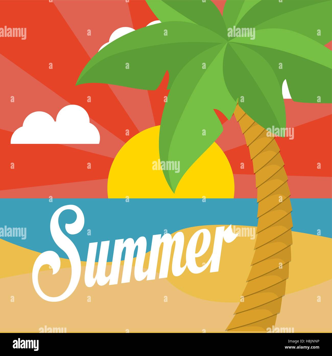 summer palms tree Stock Vector Image & Art - Alamy