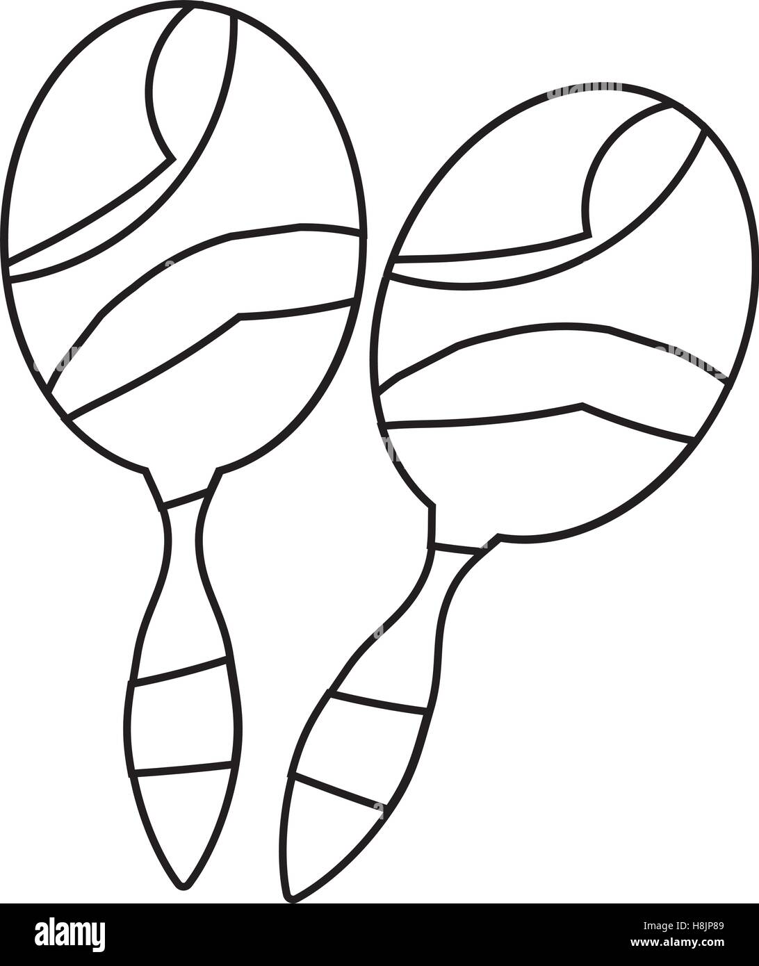 Maracas Instrument Drawing