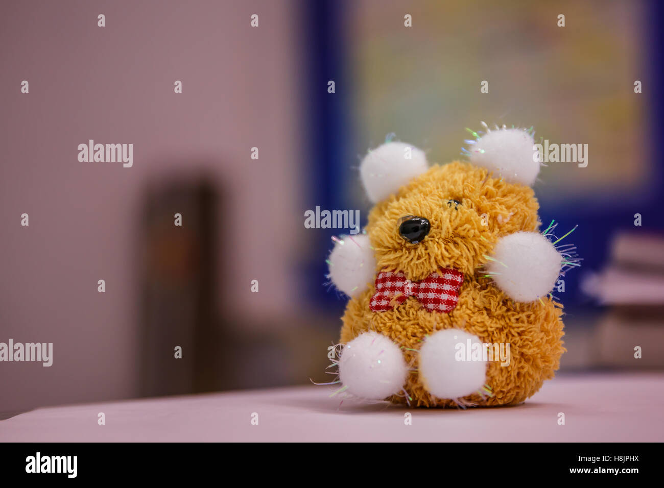 toy teddy bear on table Stock Photo - Alamy