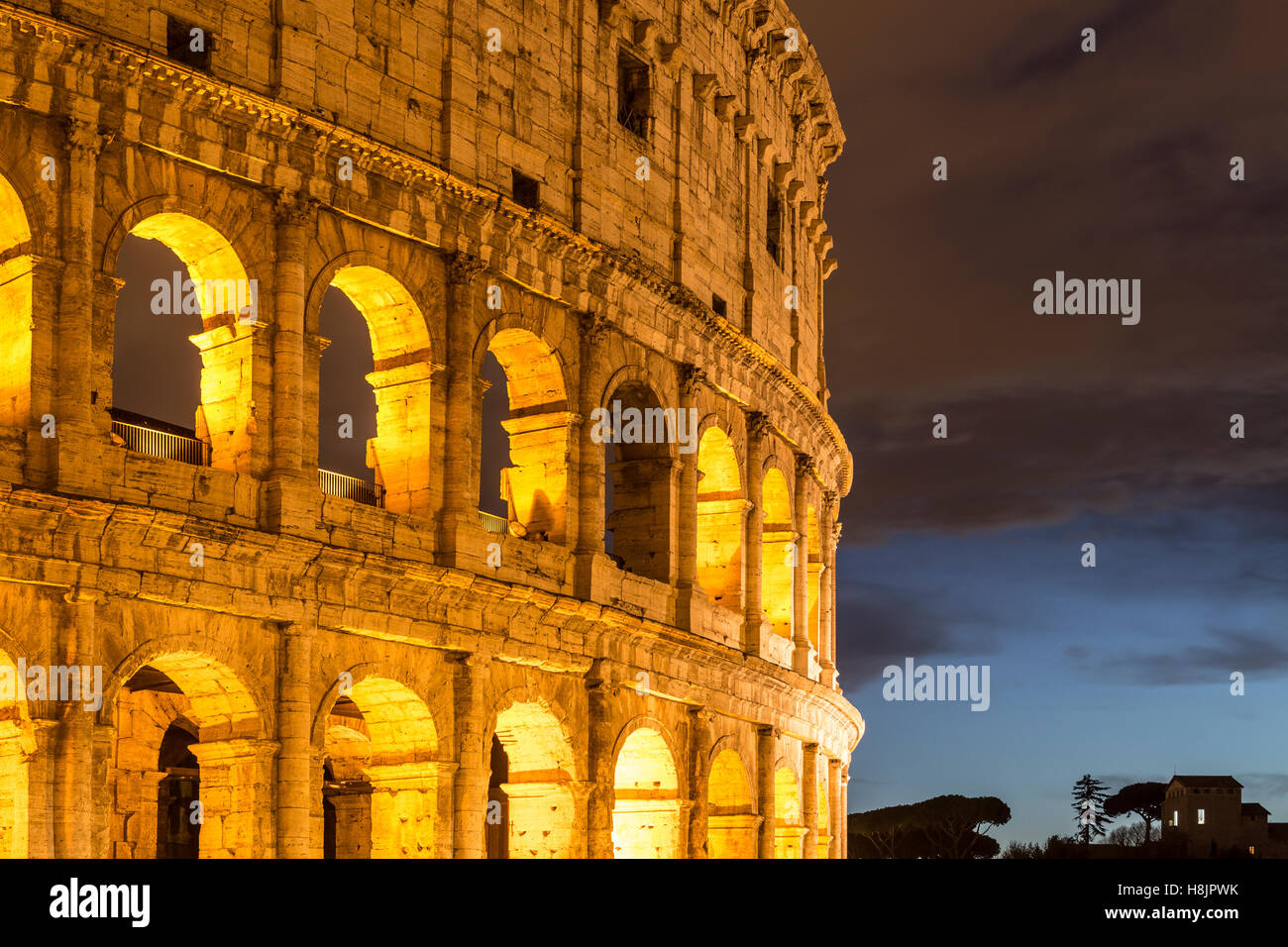 The Roman Colosseum in Rome. The arena dates from AD 80 and was the ...