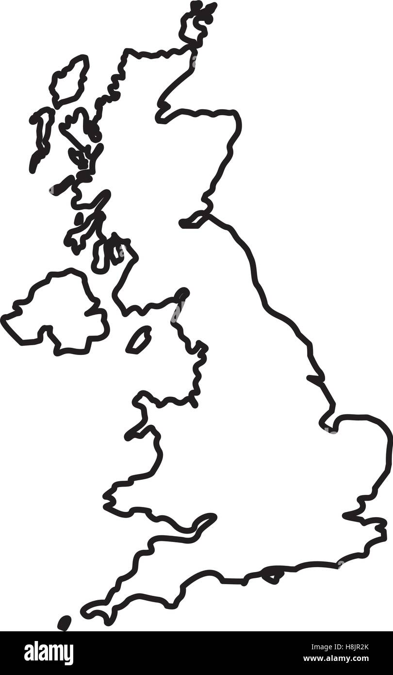 United Kingdom Map Black and White Stock Photos & Images - Alamy