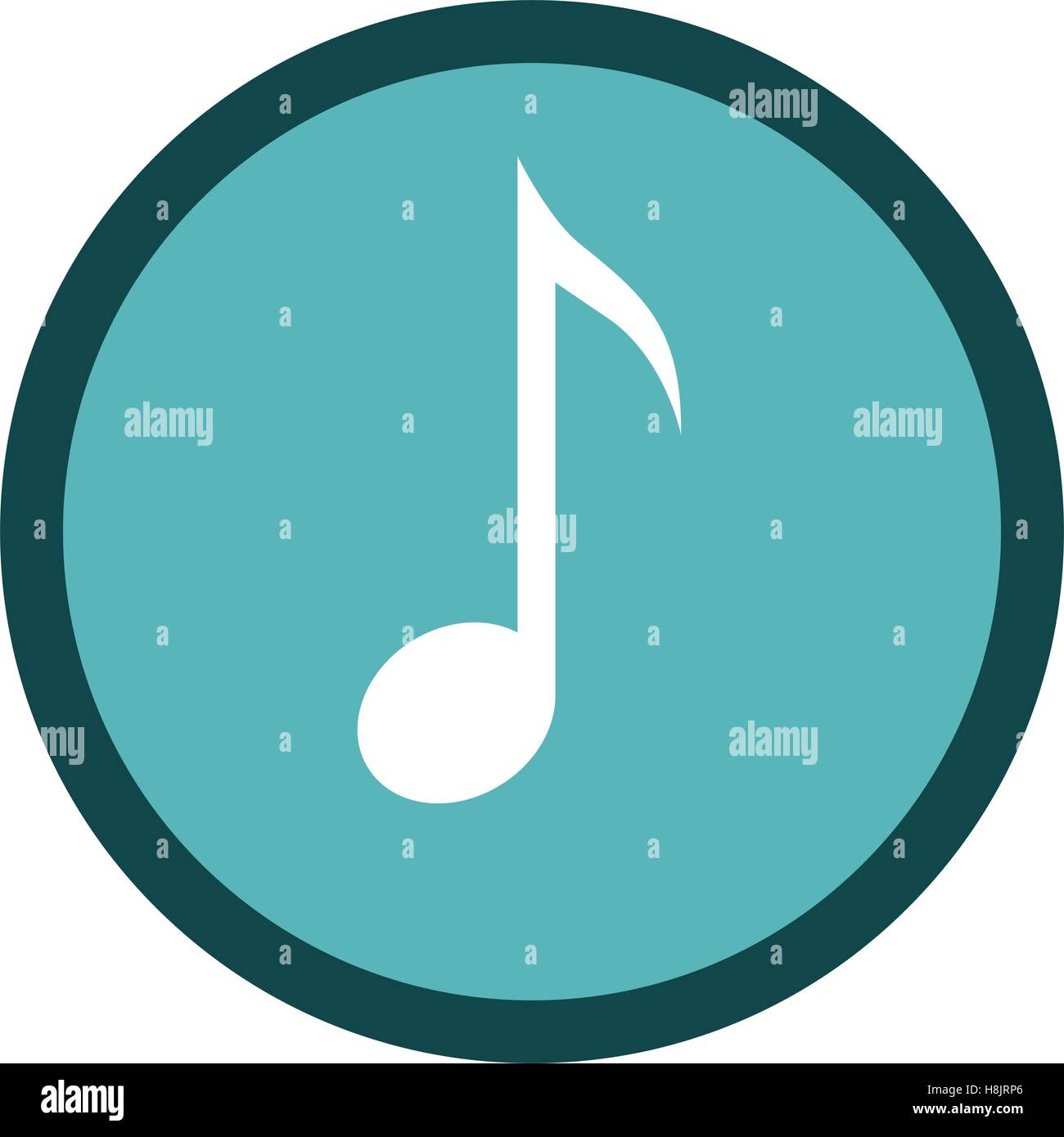 Music note inside button micon. Sound melody pentagram and musical ...