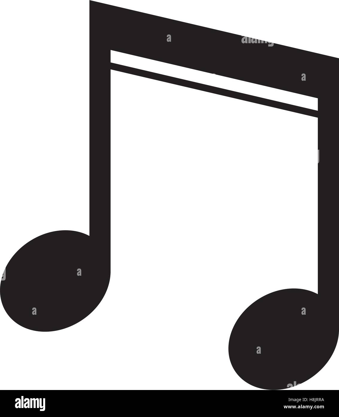 Music note icon. Sound melody pentagram and musical theme. Isolated ...