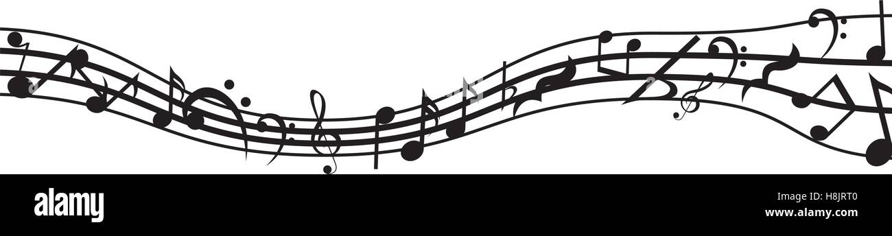 Music note icon. Sound melody pentagram and musical theme. Isolated ...