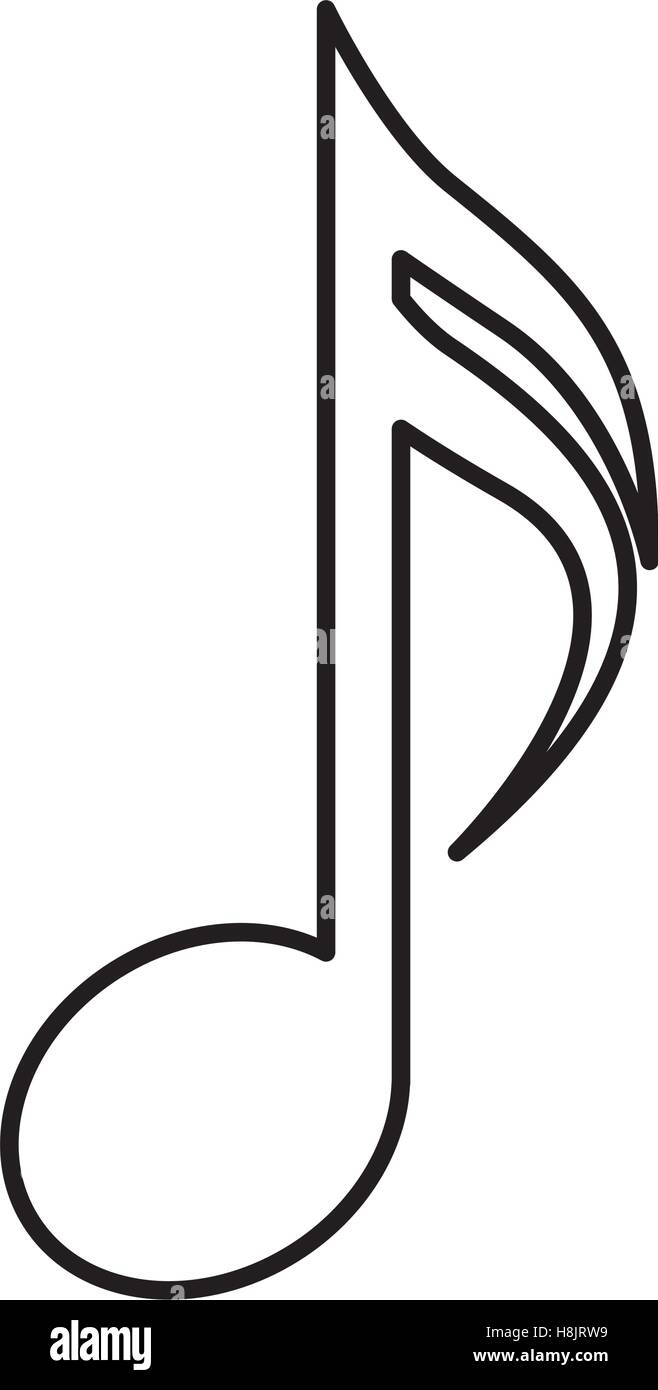 Music note icon. Sound melody pentagram and musical theme. Isolated ...