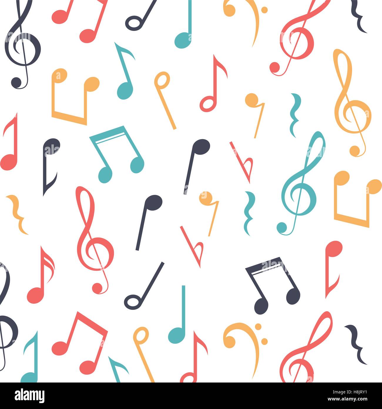 Music note background. Sound melody pentagram and musical theme ...