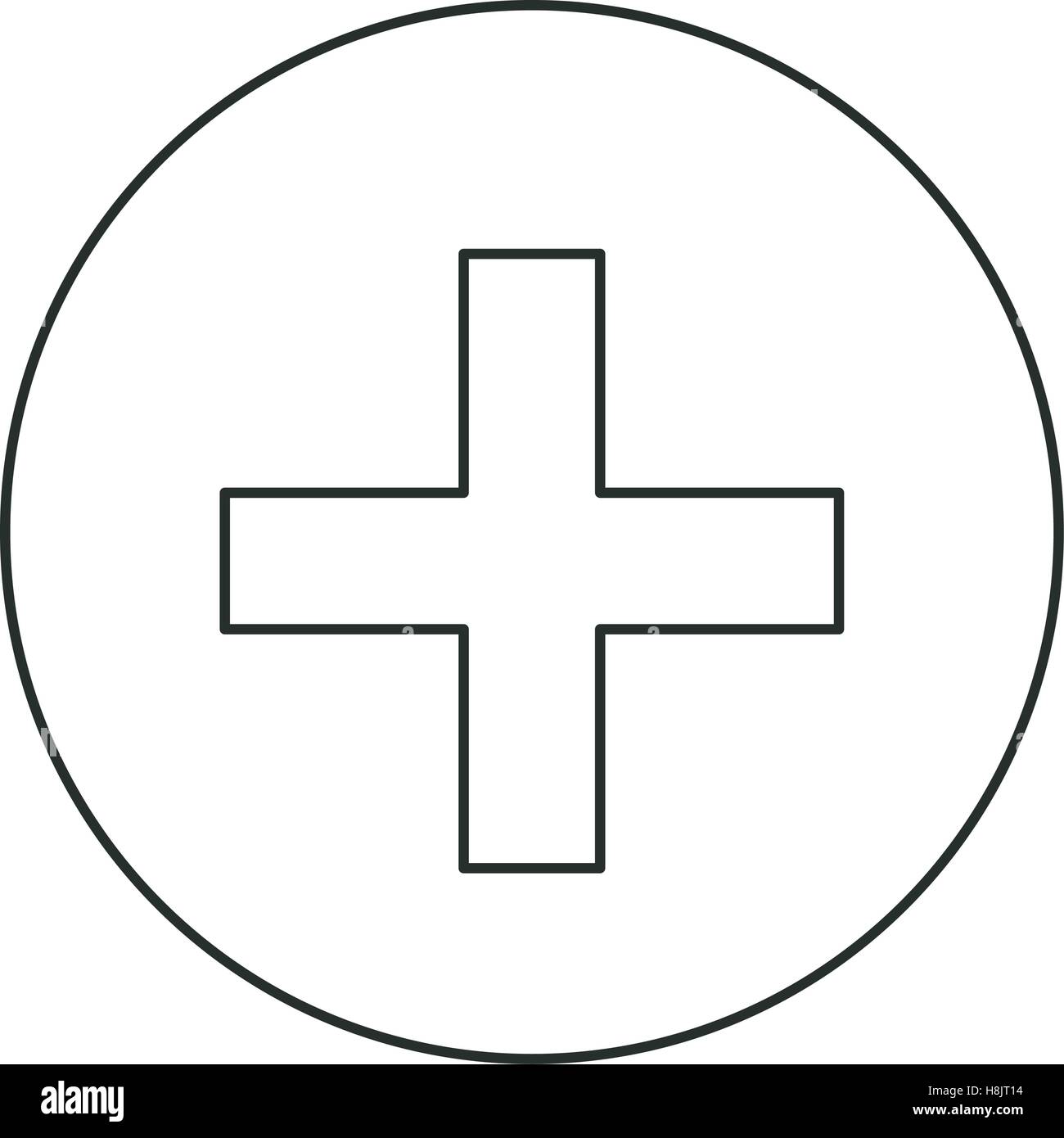 Cross shape icon. Medical health care and hospital theme. Isolated ...