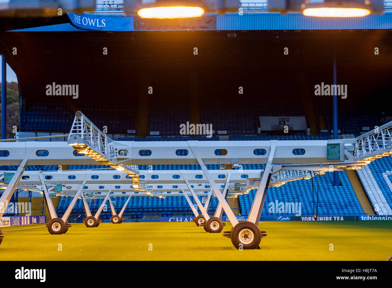 Mobile Lighting Rigs being used on the pitch at Sheffield Wednesdays ...