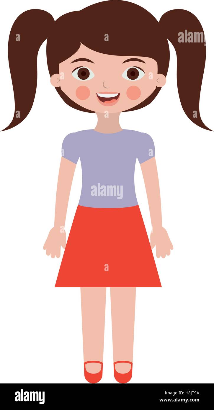 Girl cartoon icon. Kid childhood little people and person theme ...