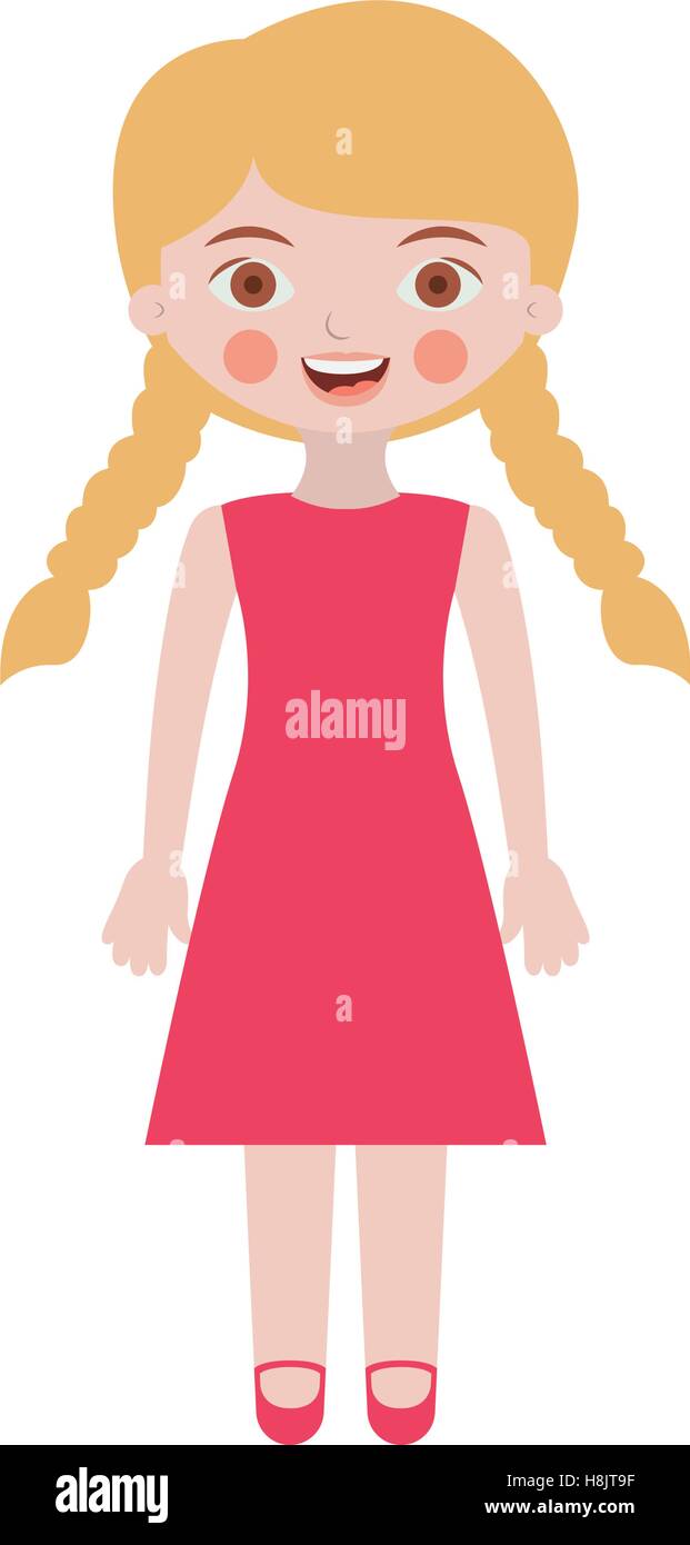 Girl cartoon icon. Kid childhood little people and person theme ...