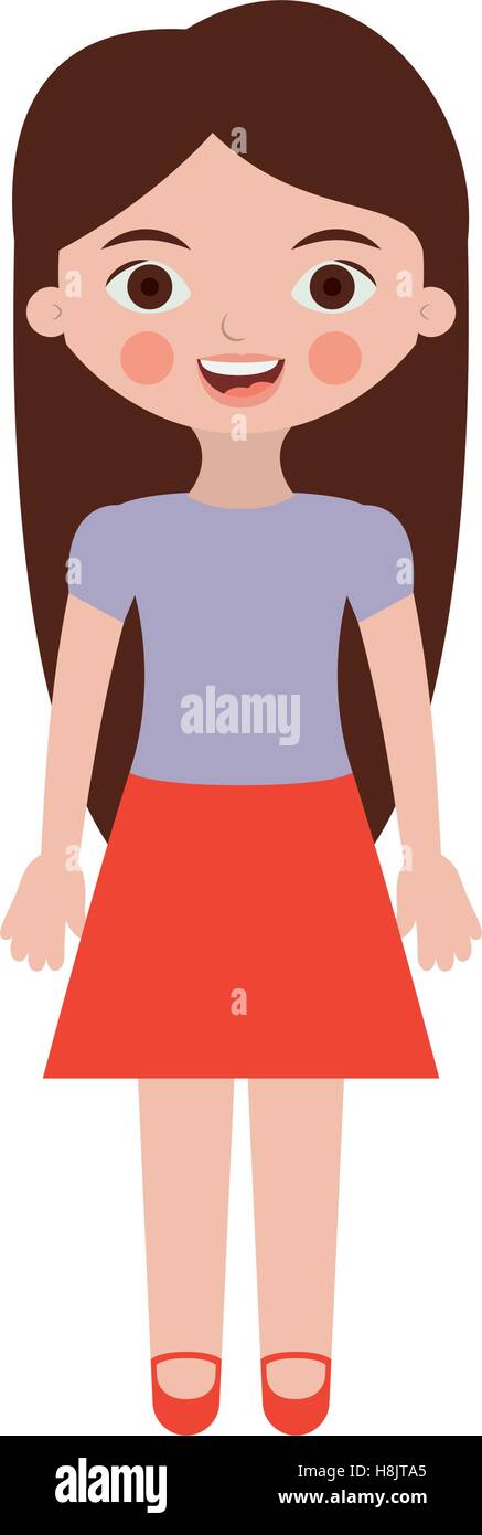 Girl cartoon icon. Kid childhood little people and person theme ...