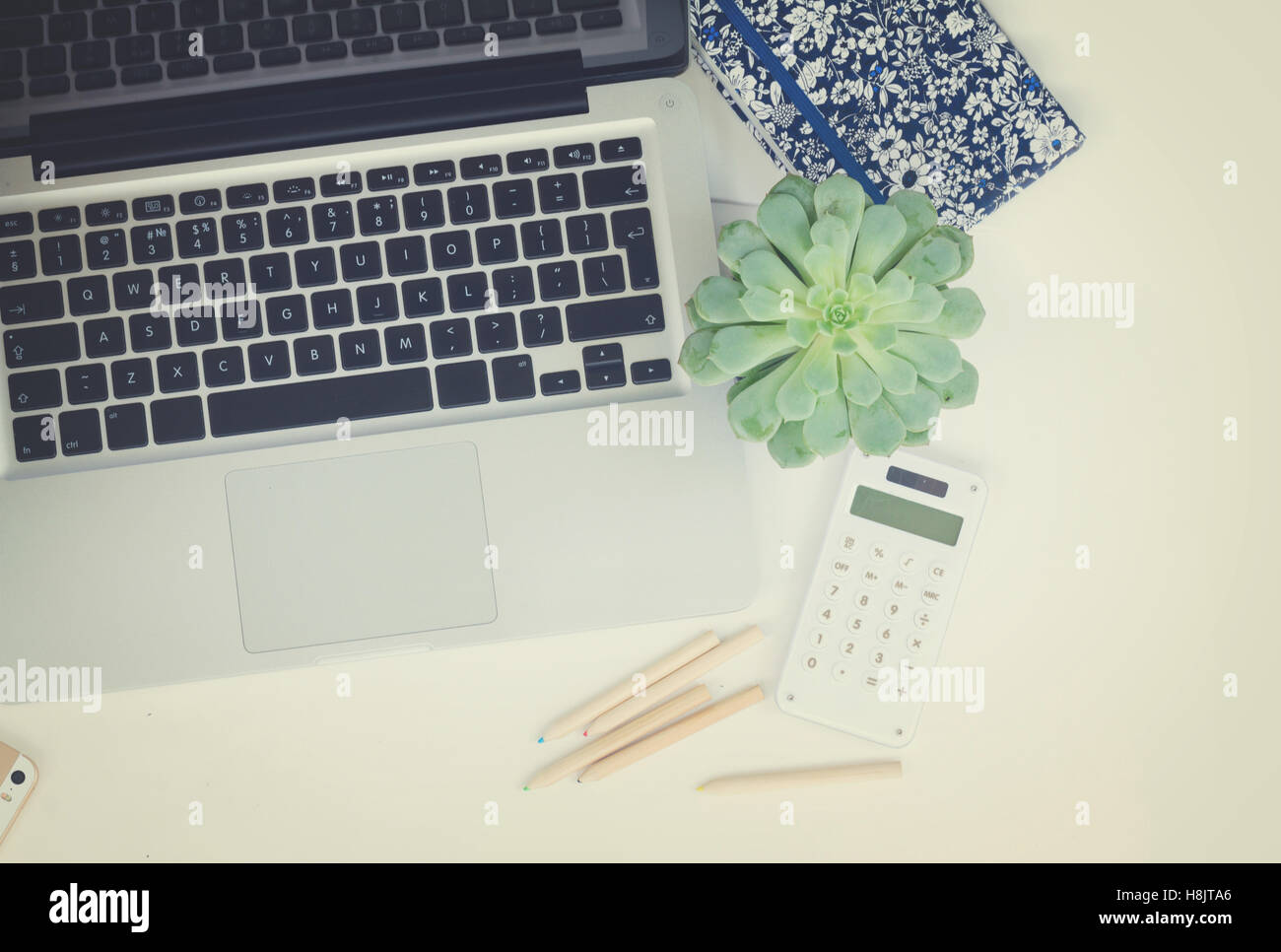 Offise desktop scene Stock Photo - Alamy