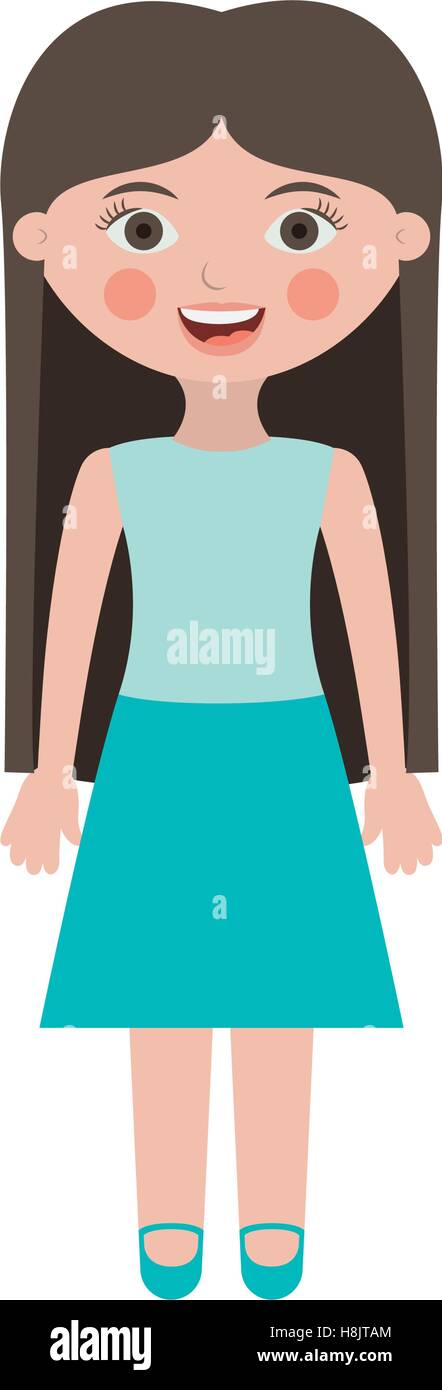Girl cartoon icon. Kid childhood little people and person theme ...