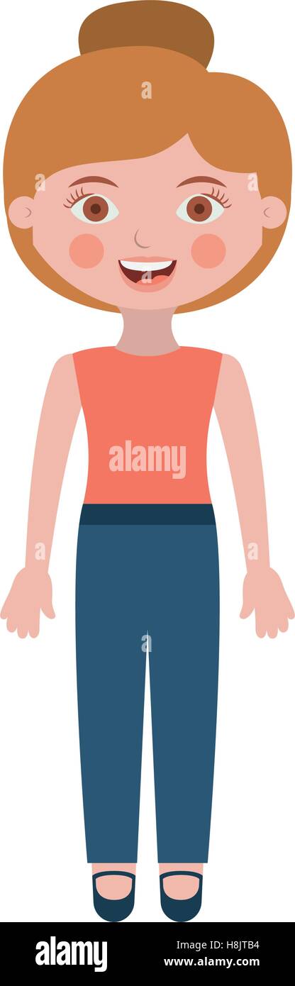 Girl cartoon icon. Kid childhood little people and person theme ...