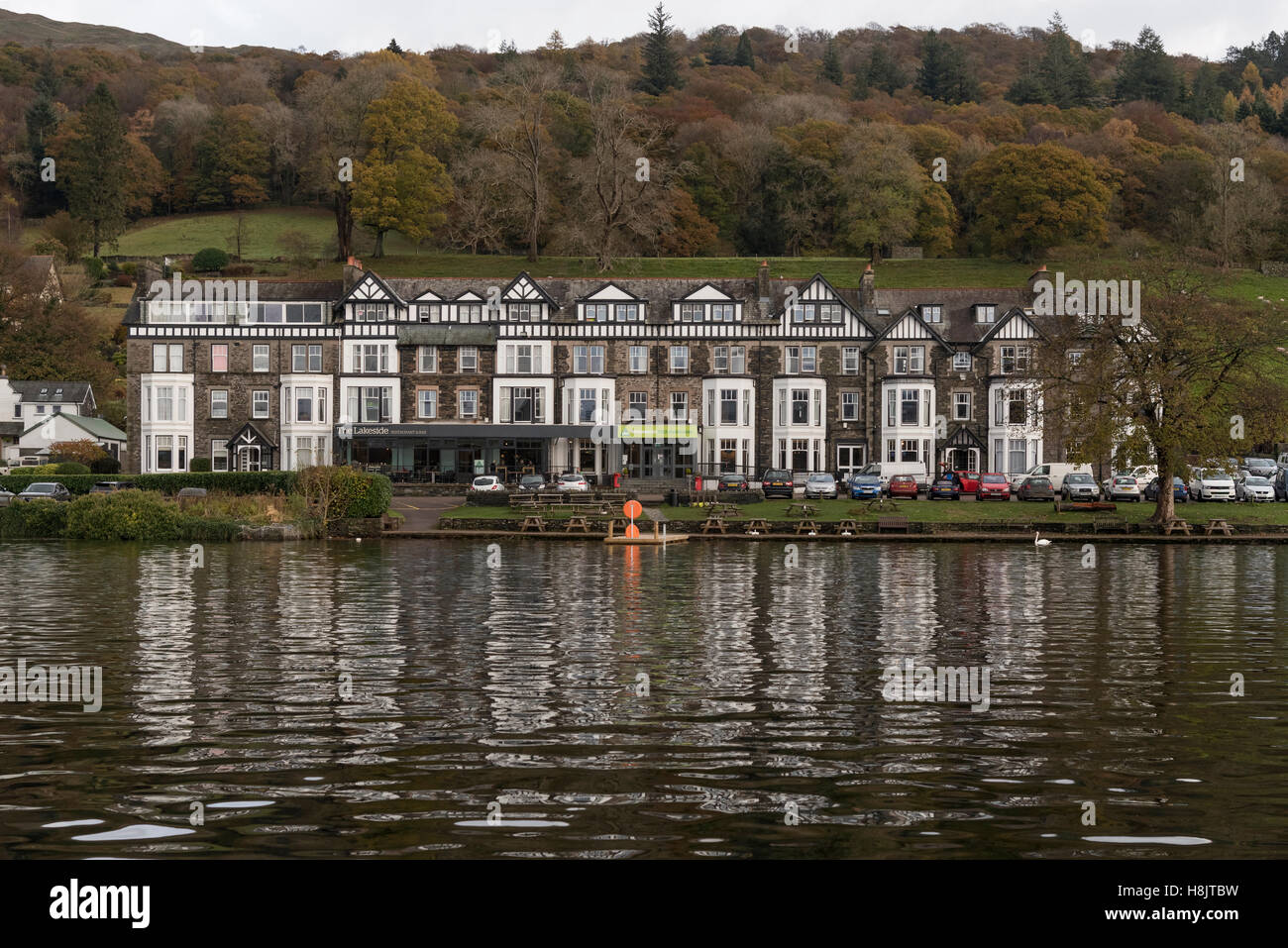 Lake Windermere Cumbria North West England. Autumn colours Ambleside ...