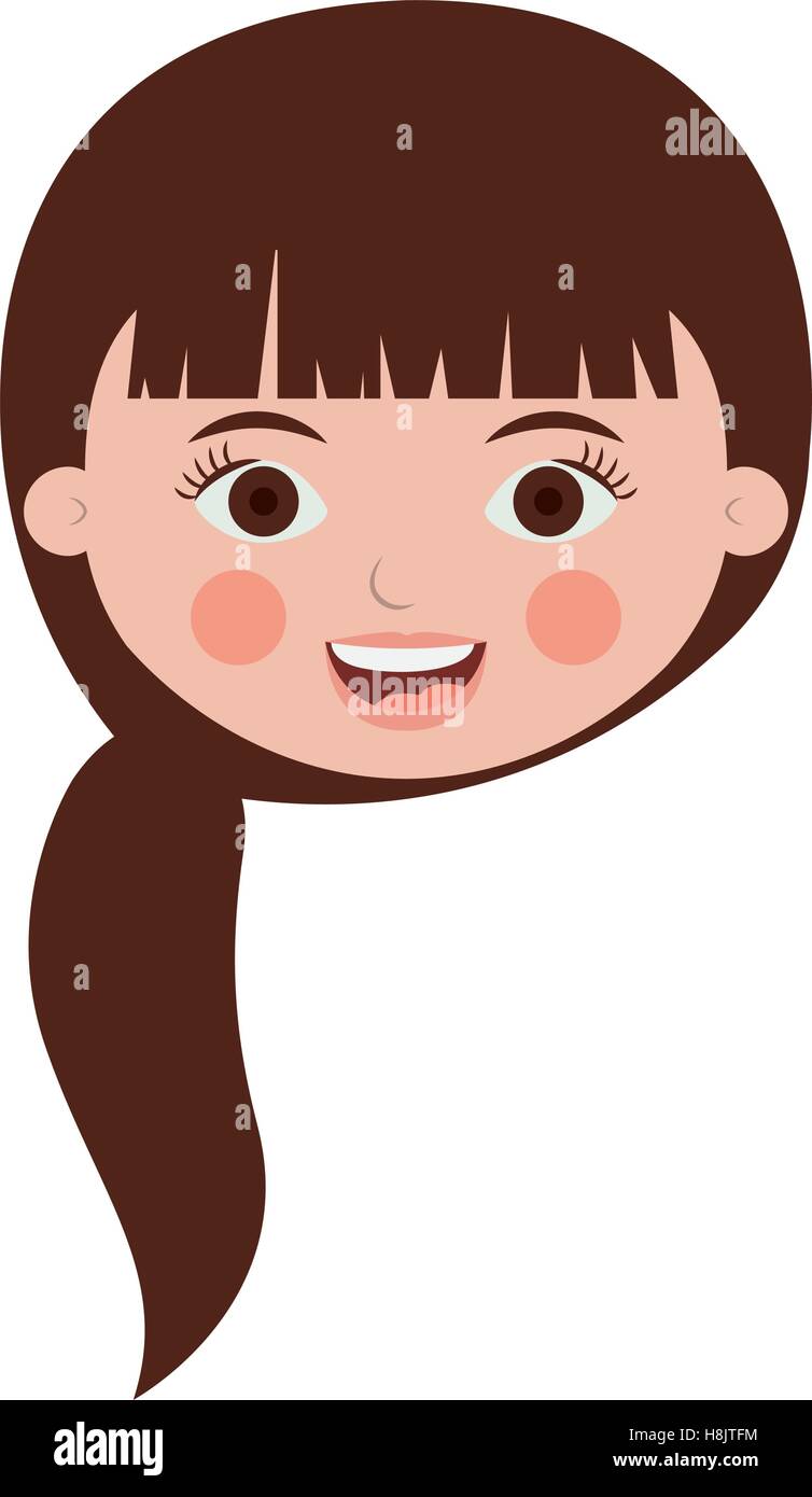 Girl cartoon icon. Kid childhood little people and person theme ...