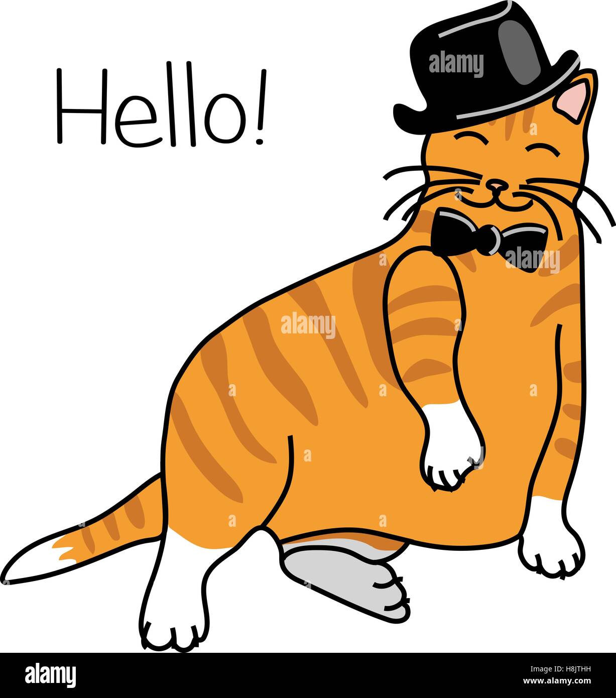 Cat sitting in white Stock Vector Images - Alamy